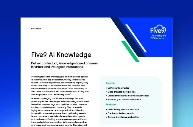 Five9 Genius AI - Five9 Conversational AI – AI Insights | Five9